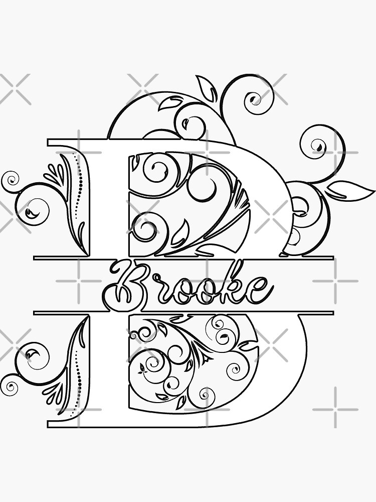 "Personalized Name Monogram B - Brooke- Letter B White" Sticker for ...