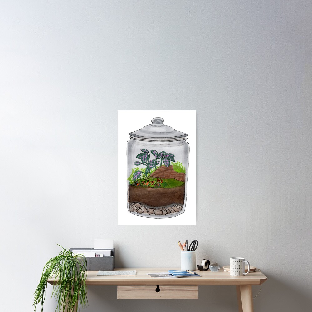 "Plant Terrarium" Poster by EBG-draws | Redbubble
