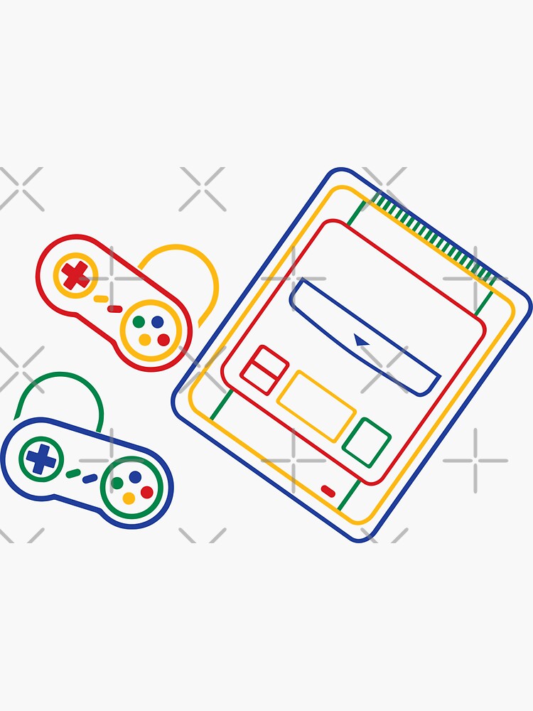 "Super Famicom Box Art" Sticker for Sale by Rev-Level | Redbubble