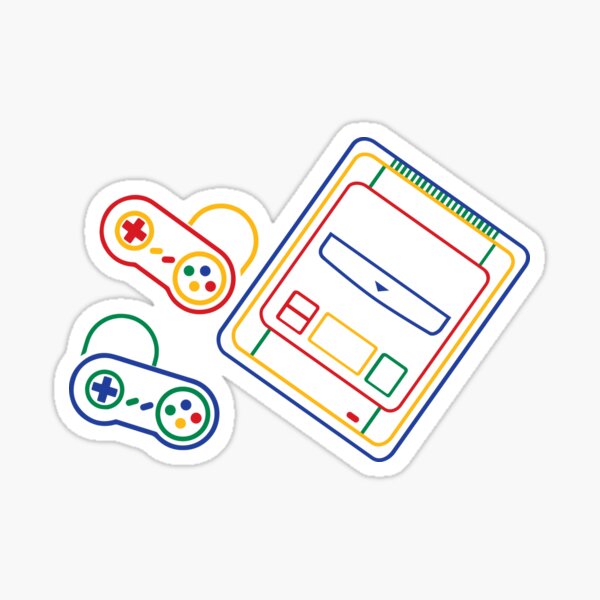 "Super Famicom Box Art" Sticker for Sale by Rev-Level | Redbubble