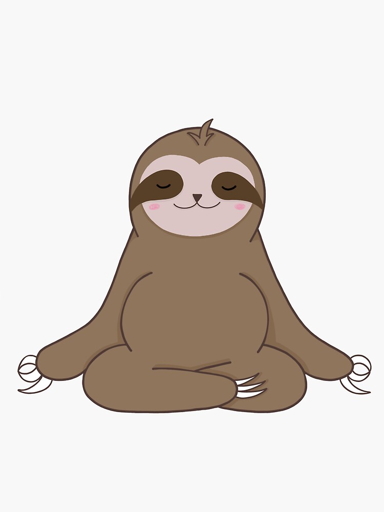 Pegatina «Pegatina Zen Sloth» de gabimarquette | Redbubble