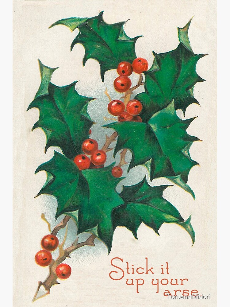 "Stick it - vintage sweary Christmas card" Postcard for Sale by ...