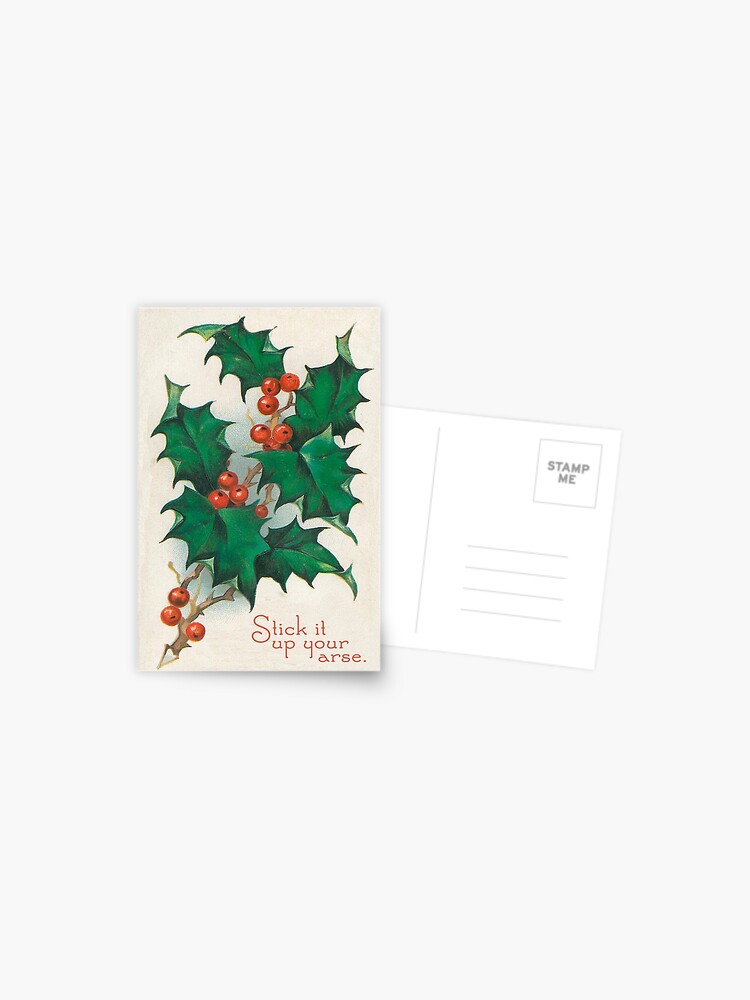 "Stick it - vintage sweary Christmas card" Postcard for Sale by ...