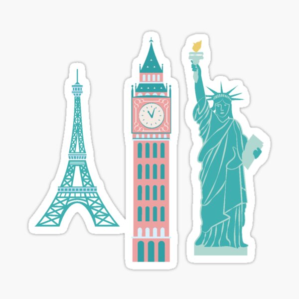 "Monuments of the world sticker pack" Sticker by alinkismaiks | Redbubble