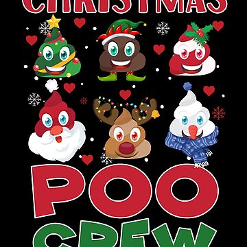 "Christmas Poo Crew Funny Christmas Poop Emoticons" Sticker for Sale by ...