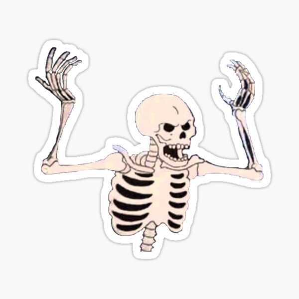 "Spooky Skeleton Meme" Sticker for Sale by ella-bella29 | Redbubble
