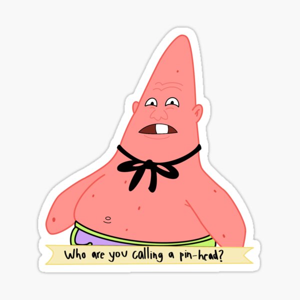 "Patrick Pinhead Larry Spongebob" Sticker for Sale by HughOsh | Redbubble