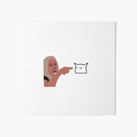 "Angry Cat and Lady Meme" Art Board Print by HughOsh | Redbubble