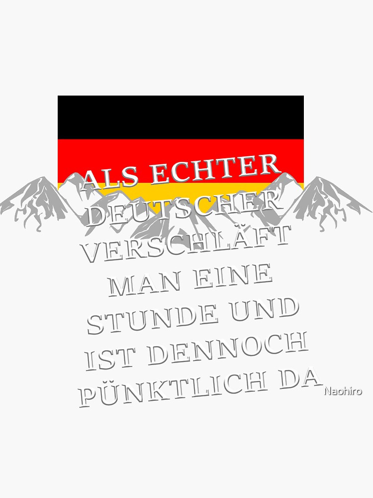 "Saying typical German punctuality" Sticker for Sale by Naohiro | Redbubble