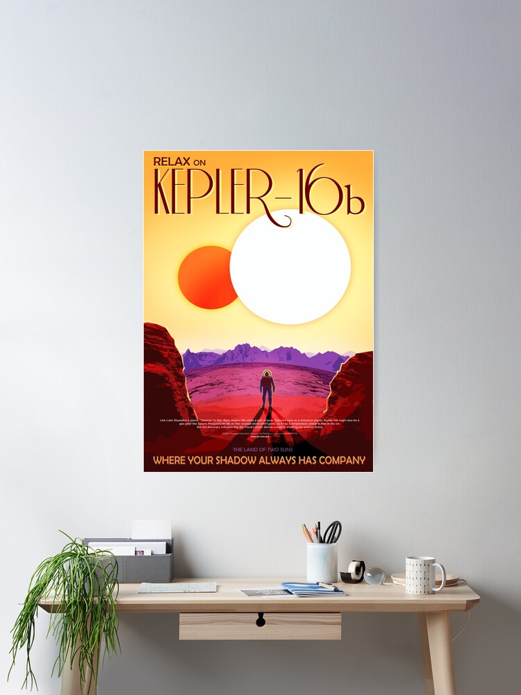 "Kepler-16b - NASA retro vintage space poster (NASA Visions of the ...