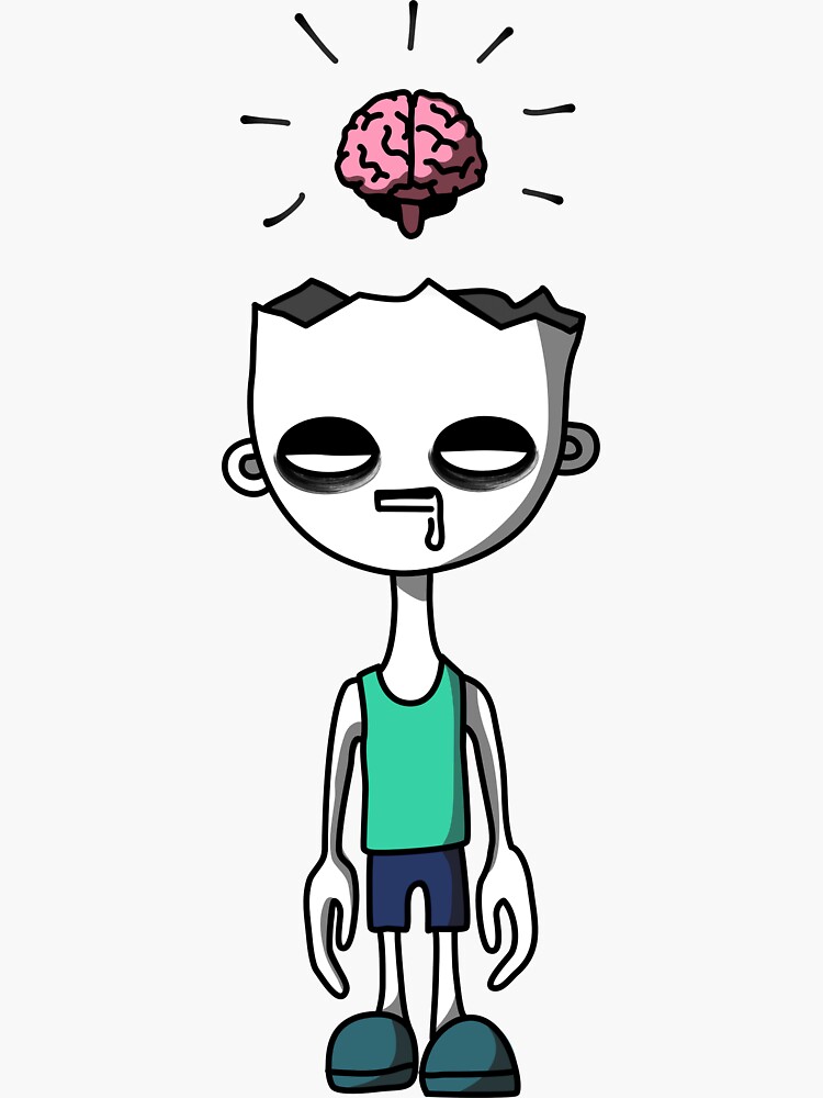 "Brainless" Sticker by lmxleyla | Redbubble