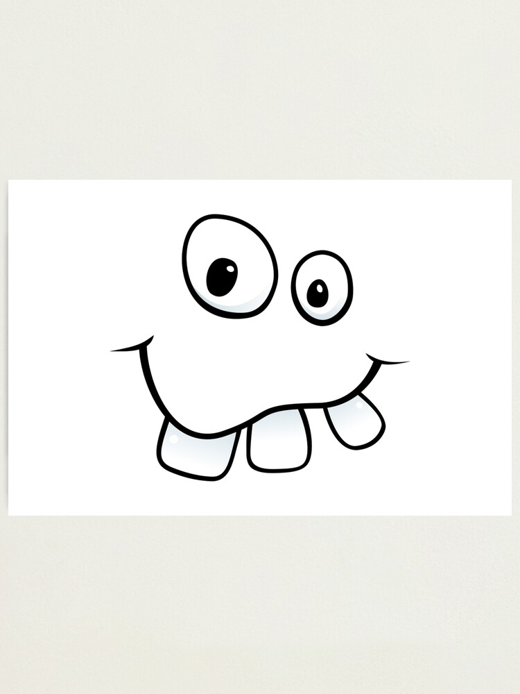 "Funny, goofy face with big teeth and googly eyes" Photographic Print ...