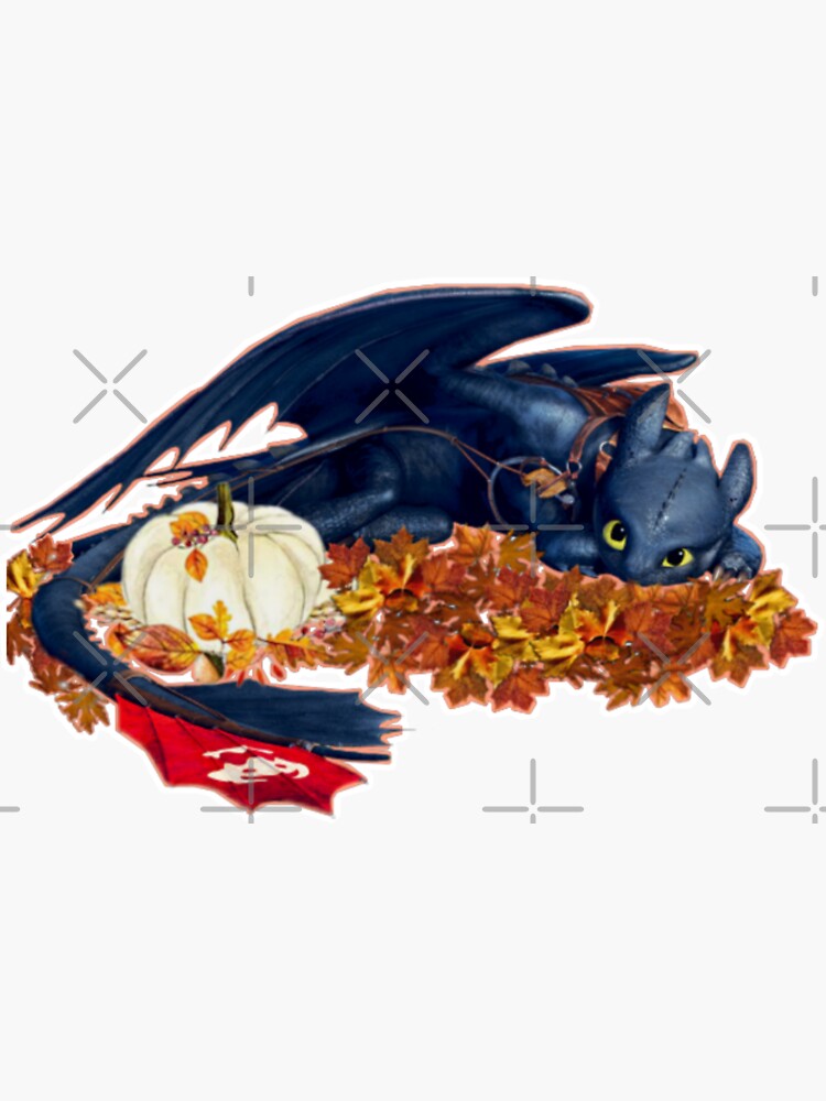 "Autumn Nightfury" Sticker for Sale by StorybookSwan | Redbubble