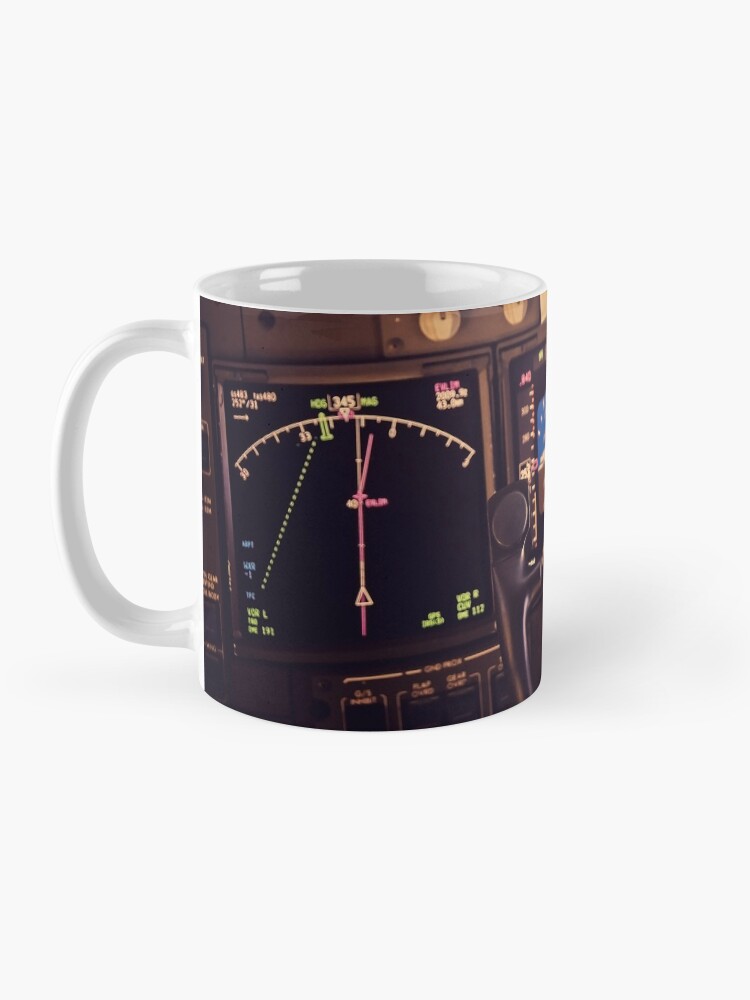 "Boeing 747 Control wheel and instruments in cockpit" Mug by ...