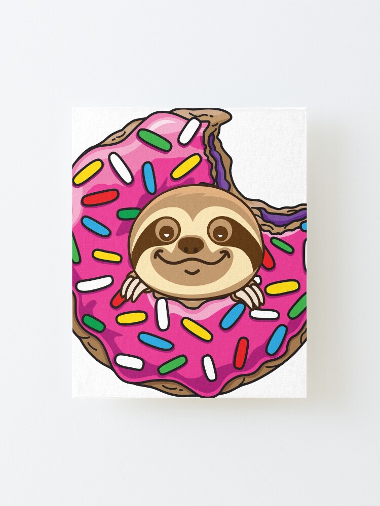 "Cute Sloth donut" Mounted Print for Sale by plushism | Redbubble