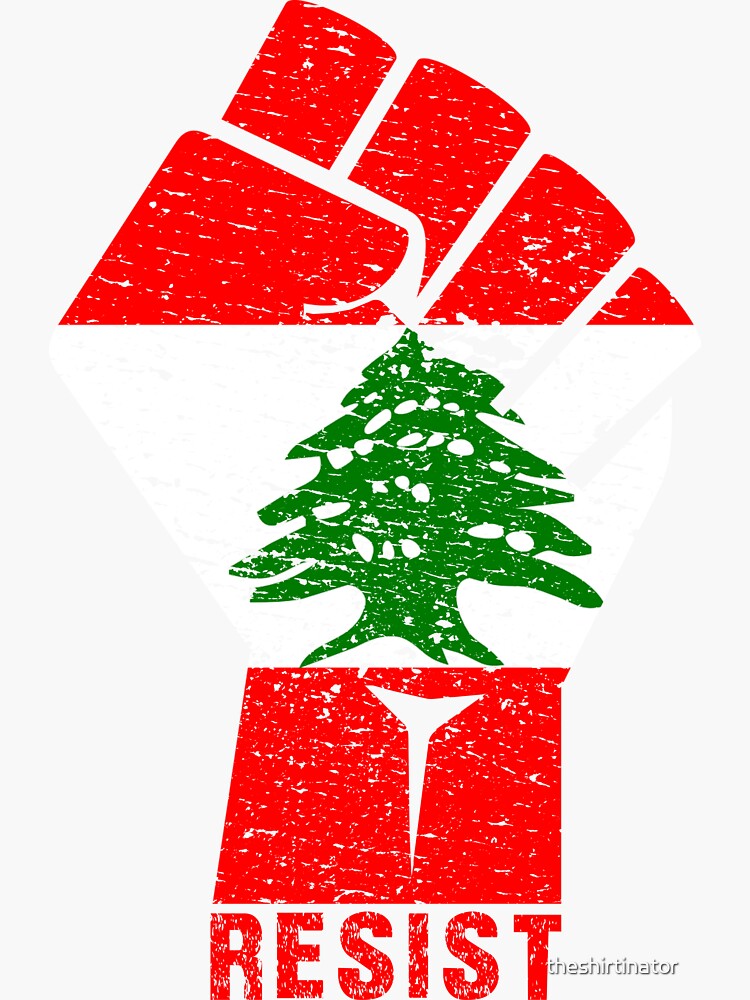 "Lebanon Resist Fist Flag Lebanese Revolution Protest March Gift ...