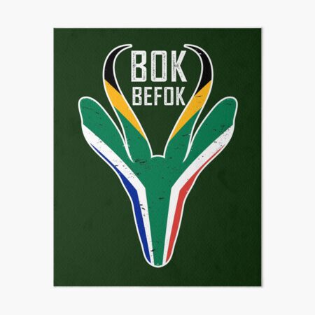 "Bokbefok Springbok Face South Africa Flag" Art Board Print by d247 ...