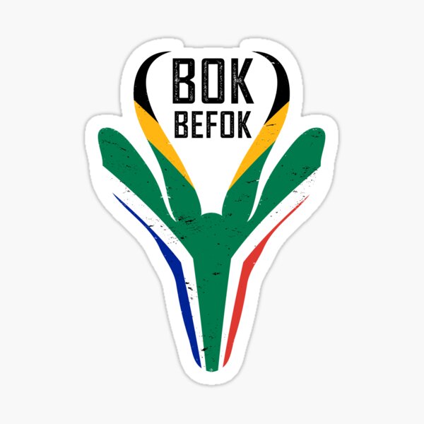 "Bokbefok Springbok Face South Africa Flag" Sticker for Sale by d247 ...