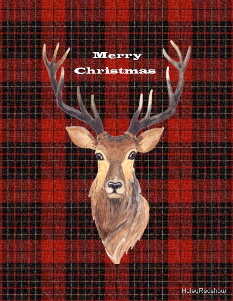 "Beautiful Christmas wildlife Stag face" by HaleyRedshaw | Redbubble