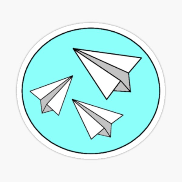 "blue paper aeroplane sticker" Sticker by cleosticker | Redbubble
