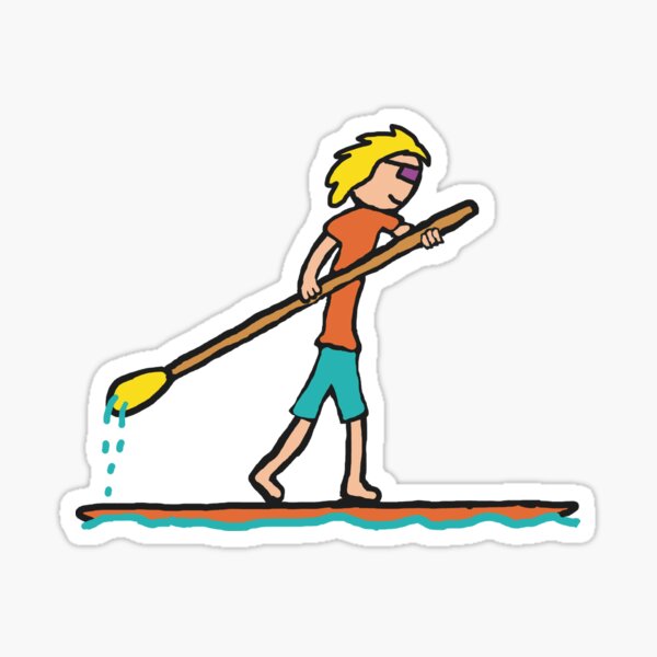 "SUP Stand Up Paddleboard" Sticker by Mark-Ewbie | Redbubble