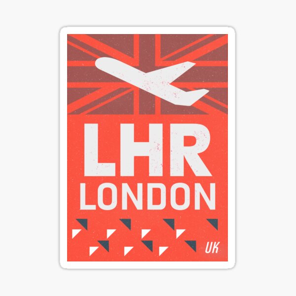 "Airport LHR London Red design up" Sticker for Sale by Aviators | Redbubble