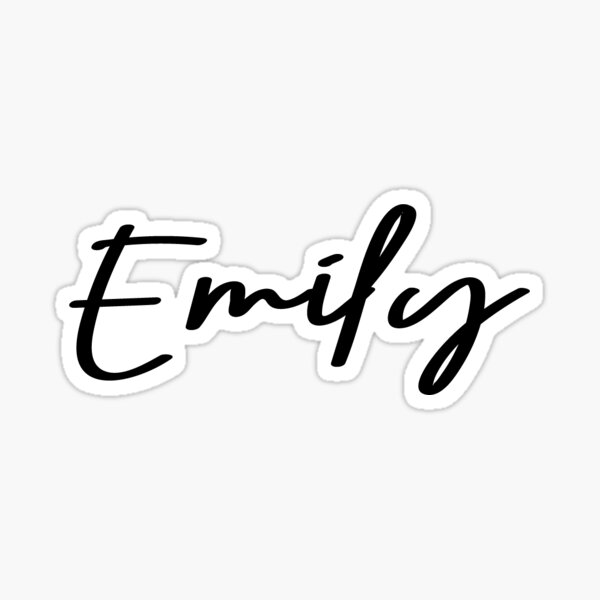 "Emily handwriting" Sticker by taryncarey225 | Redbubble
