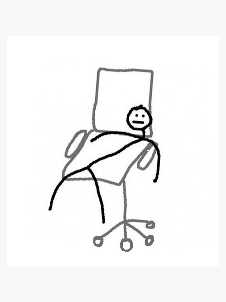 "stick figure sitting" Sticker by pancakebbys | Redbubble