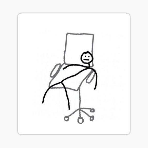 "stick figure sitting" Sticker by pancakebbys | Redbubble