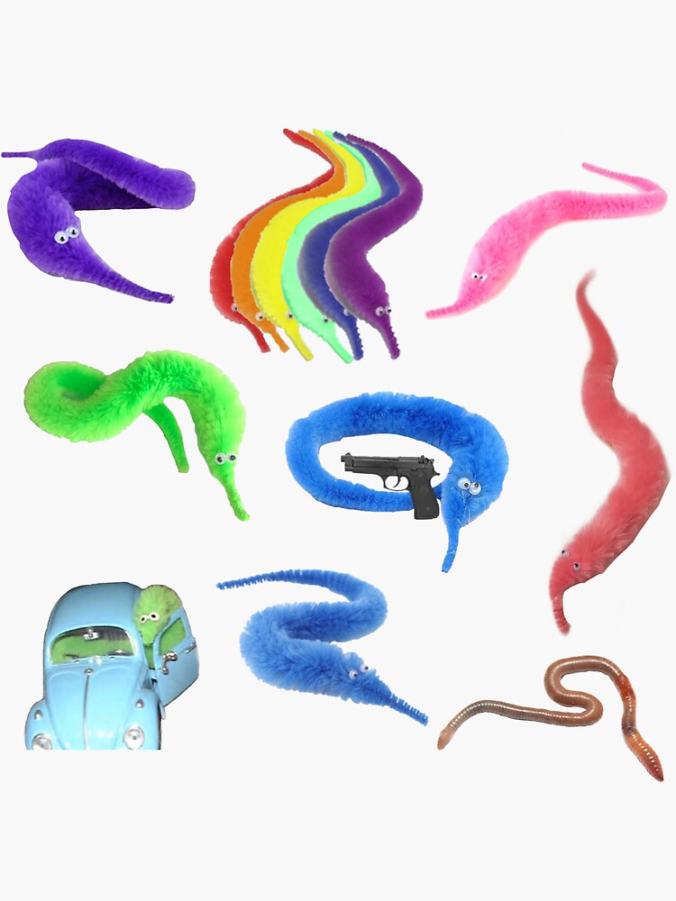 "string worms sticker sheet" Sticker by lemoncoughdrop | Redbubble