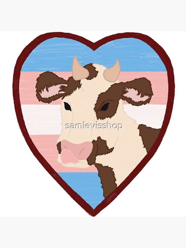"Transgender Pride Cow in a Heart" Poster by samlevisshop | Redbubble