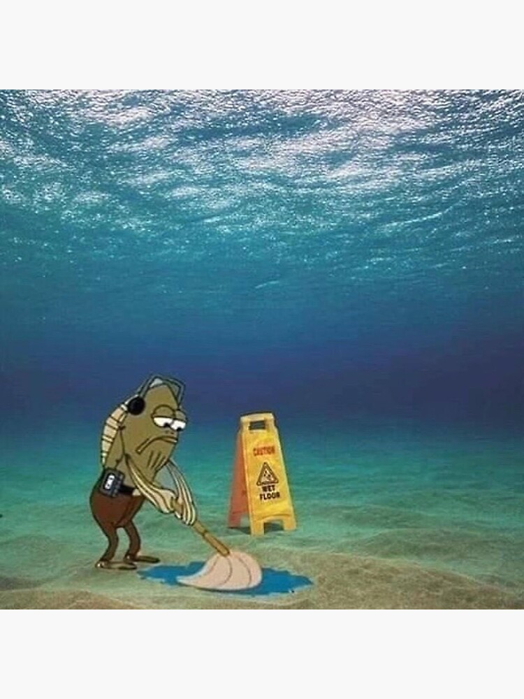 "sad spongebob janitor" Sticker by oknoah | Redbubble