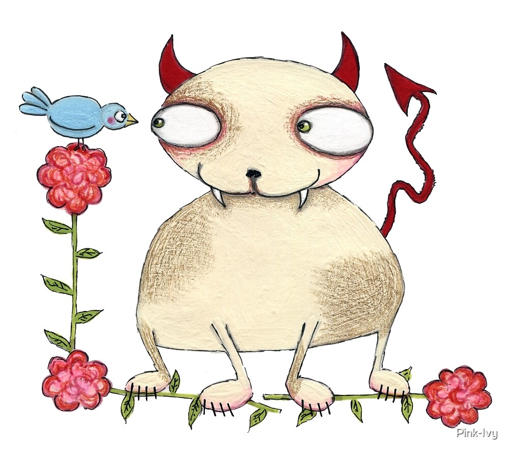 "Devil Cat" by Pink-Ivy | Redbubble