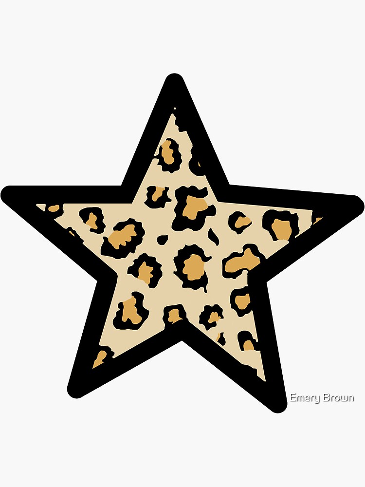 "CHEETAH PRINT STAR STICKER" Sticker by emeryybrown112 | Redbubble