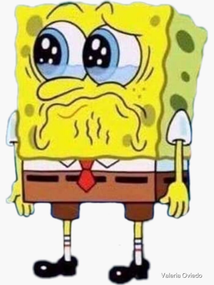 "Sad spongebob sticker " Sticker for Sale by Vale0988 | Redbubble