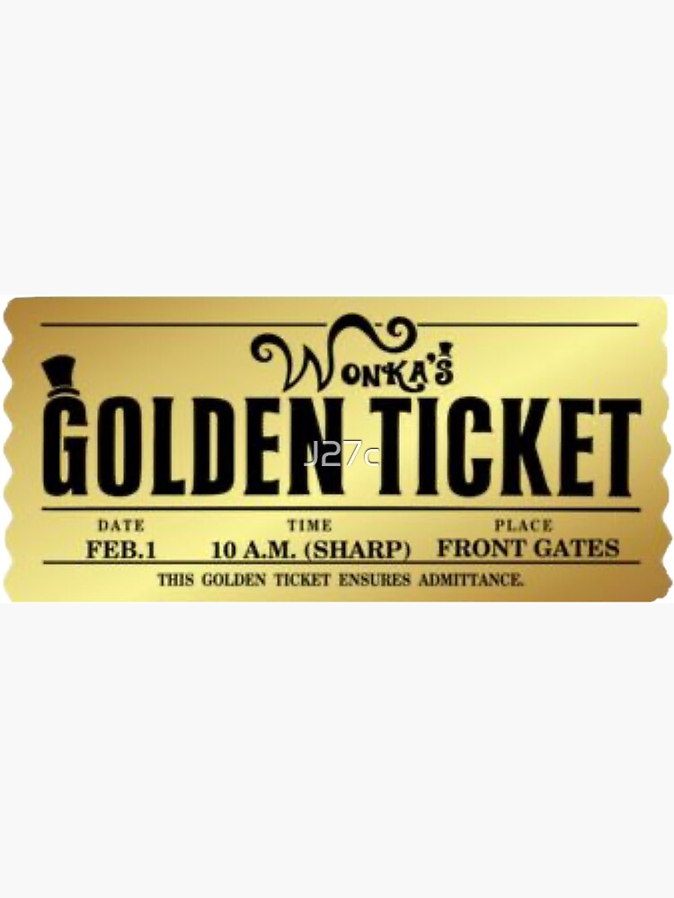 Sticker « Charlie et la chocolaterie Golden Ticket », par J27c | Redbubble
