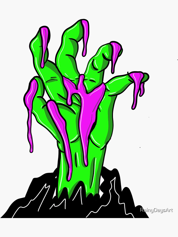 "Zombie hand " Sticker for Sale by RainyDaysArt | Redbubble