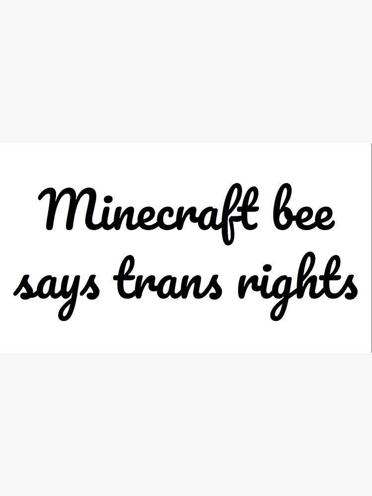 ""Minecraft bee says trans rights" Sticker" Sticker for Sale by 2-egg ...
