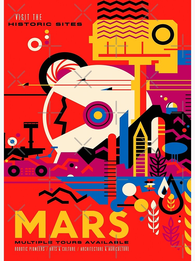 "Mars - NASA retro vintage space poster (NASA Visions of the Future ...