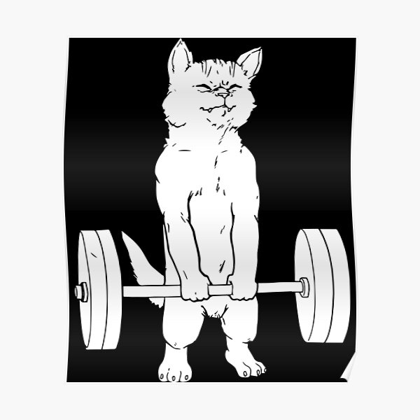 "Weight Lifting Cat Deadlift Lifting" Poster for Sale by RobertMort ...