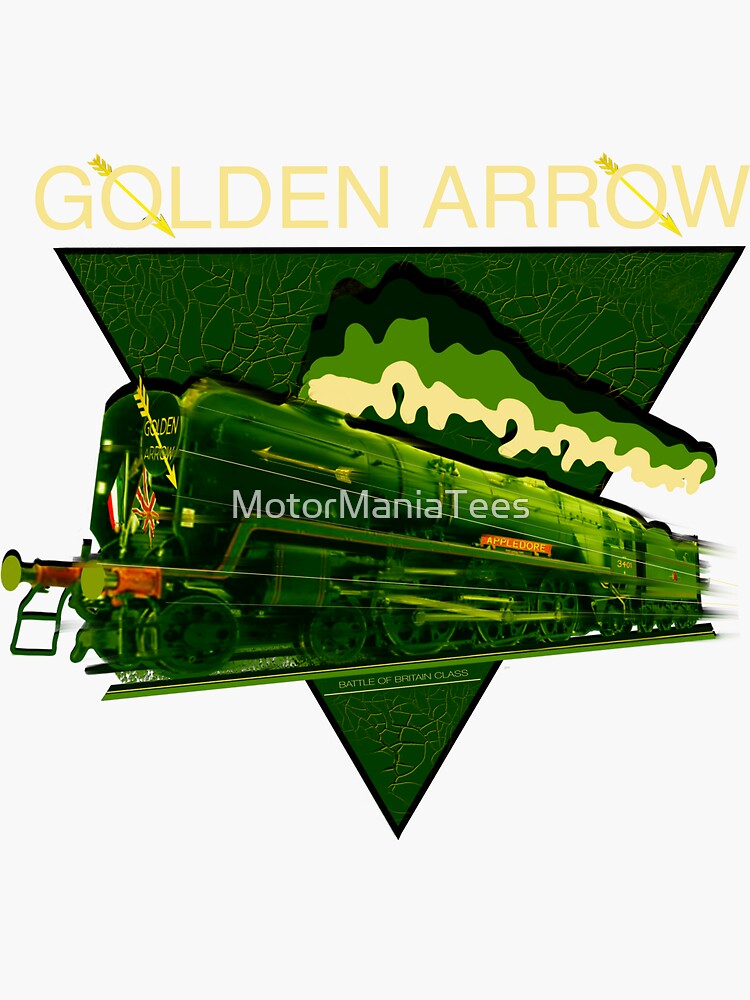 "The Legendary Golden Arrow Steam Train Locomotive Engine" Sticker for ...