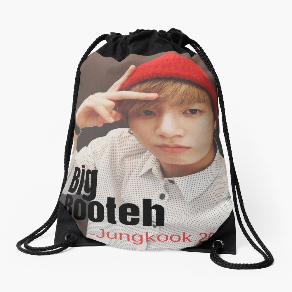 "BTS - Jungkook - Big Booteh" Drawstring Bag for Sale by morganm3rry ...