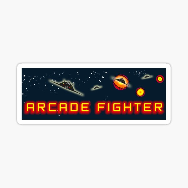 "Retro Gamer Marquee Arcade Fighter" Sticker for Sale by AndrewOwen ...