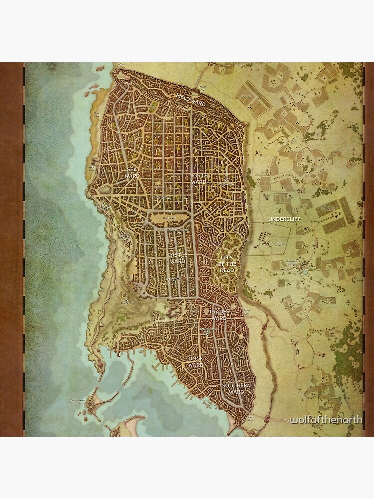 "Waterdeep City Map" Pillow for Sale by wolfofthenorth | Redbubble