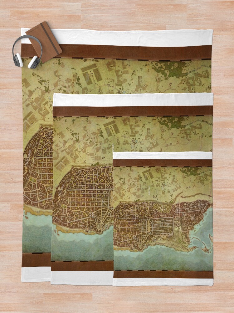 "Waterdeep City Map" Throw Blanket for Sale by wolfofthenorth | Redbubble