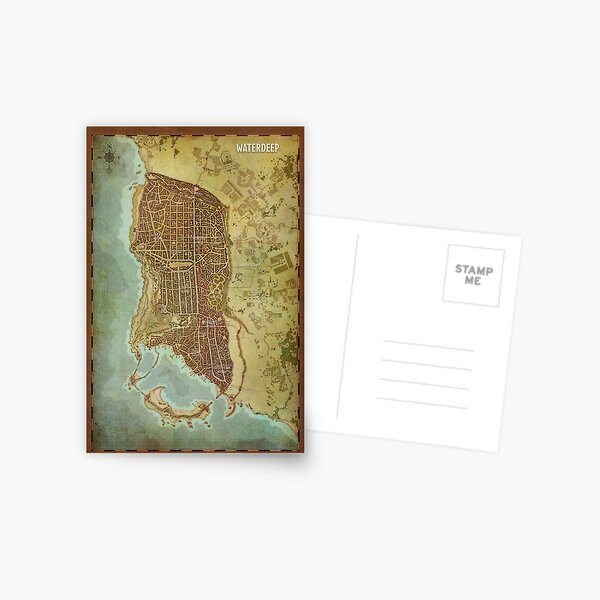"Waterdeep City Map" Postcard for Sale by wolfofthenorth | Redbubble