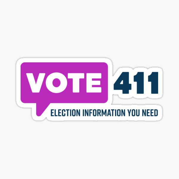 "Vote 411" Sticker by LWVGA | Redbubble