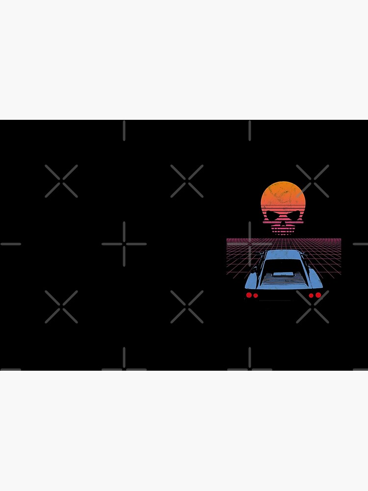 Synthwave Retrowave Aesthetic Vintage Drive Sunset Skull 80s Design