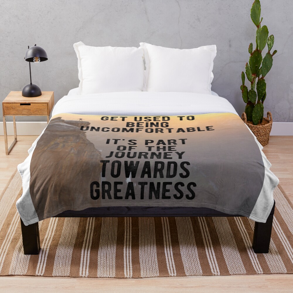 "Motivational - Get Used To Being Uncomfortable Quote" Poster for Sale ...