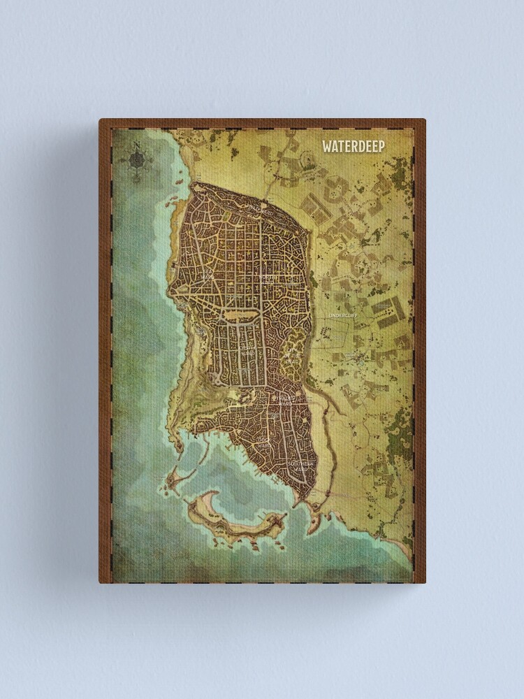 "Waterdeep City Map 2" Canvas Print for Sale by wolfofthenorth | Redbubble